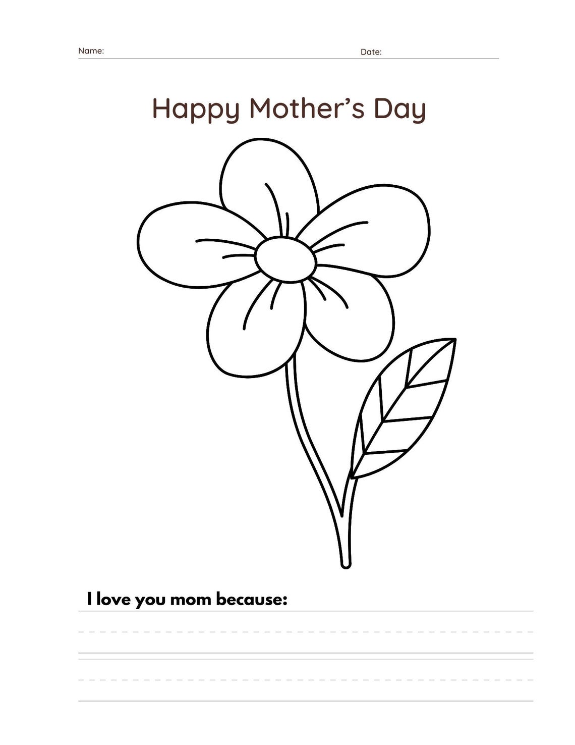 Mothers Day Color Pages for Teachers or Home School - Etsy