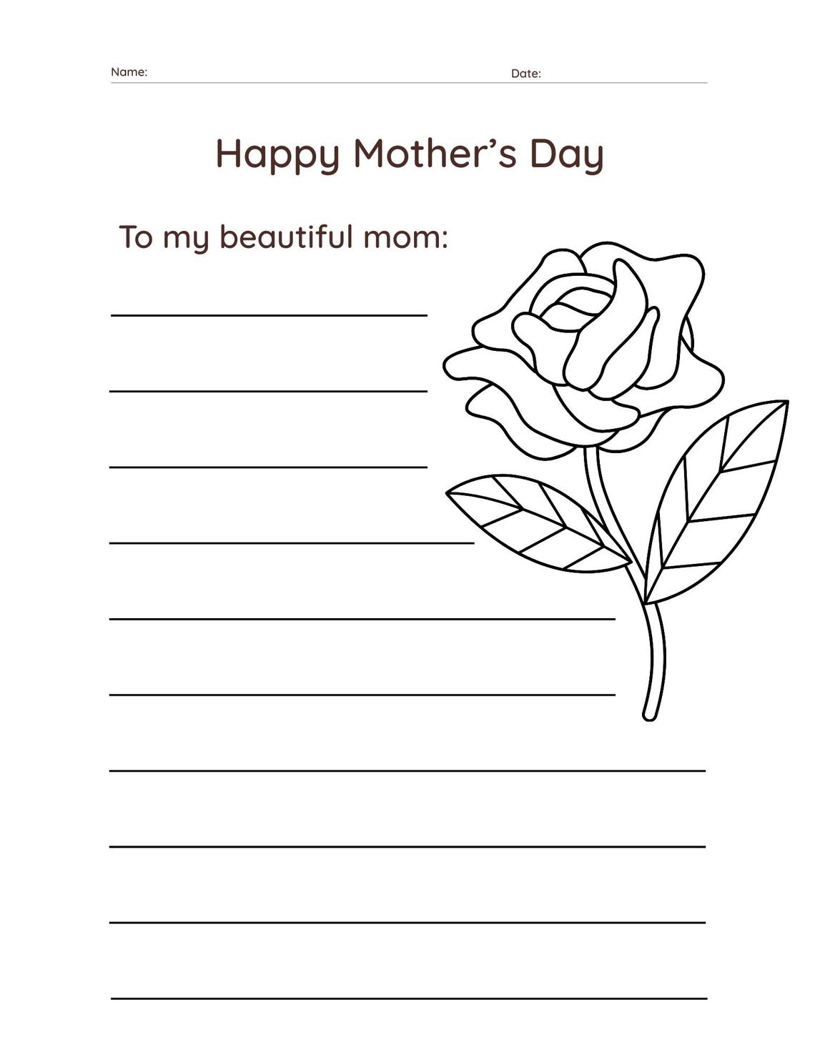 Mother's Day Cards for Students Activity Coloring Pages Teachers Can ...