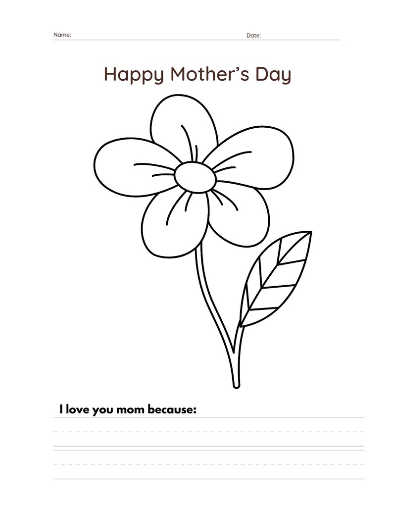 Mothers Day Color Pages for Teachers or Home School - Etsy