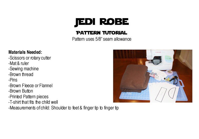 Jedi Robe Costume Pattern & Tutorial | Etsy