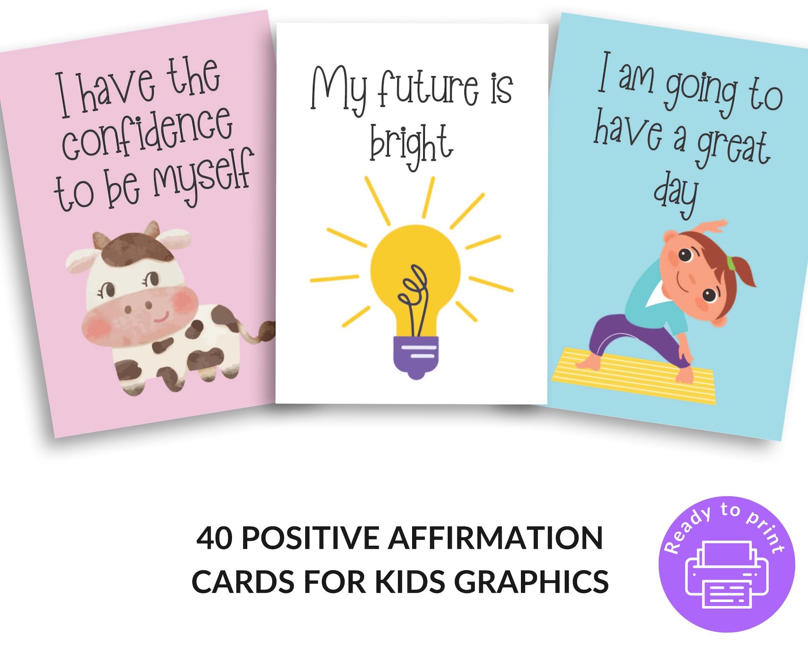 Positive Affirmation Cards for Kids: Confidence & Mindfulness ...
