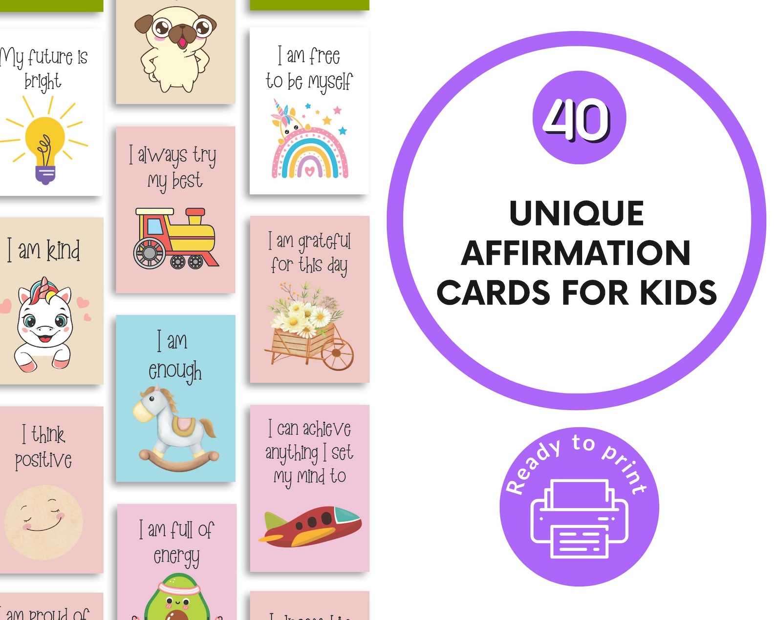 Positive Affirmation Cards for Kids: Confidence & Mindfulness ...