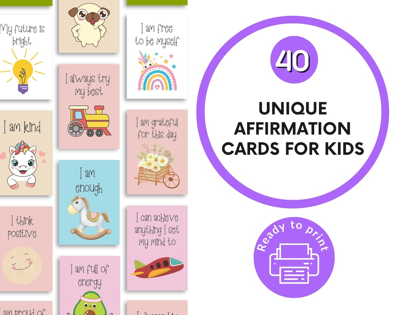Positive Affirmation Cards for Kids: Confidence & Mindfulness ...