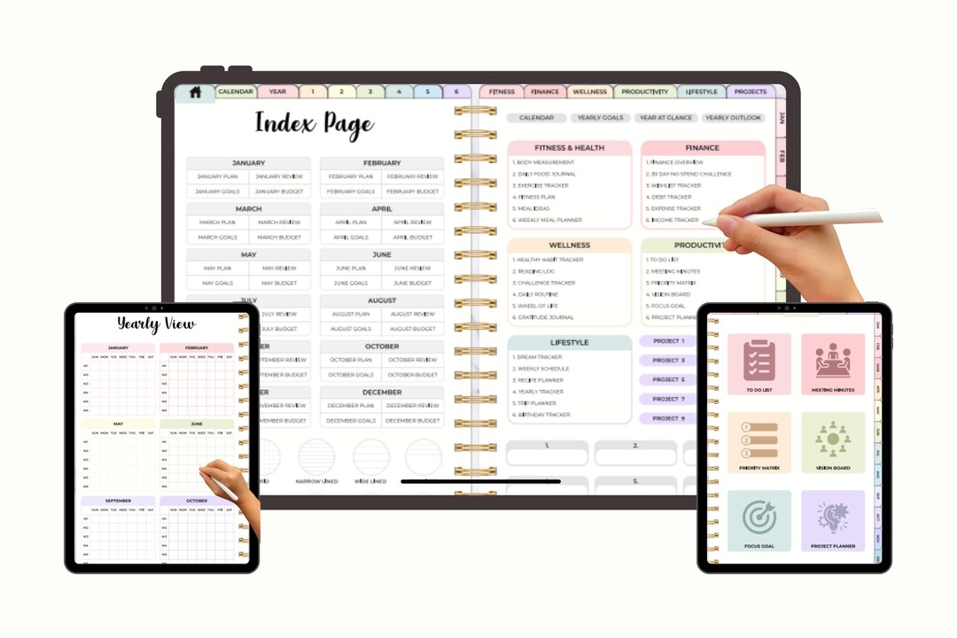 Undated Digital Planner Mega Bundle: 700+ Page Hyperlink Planner (PDF ...