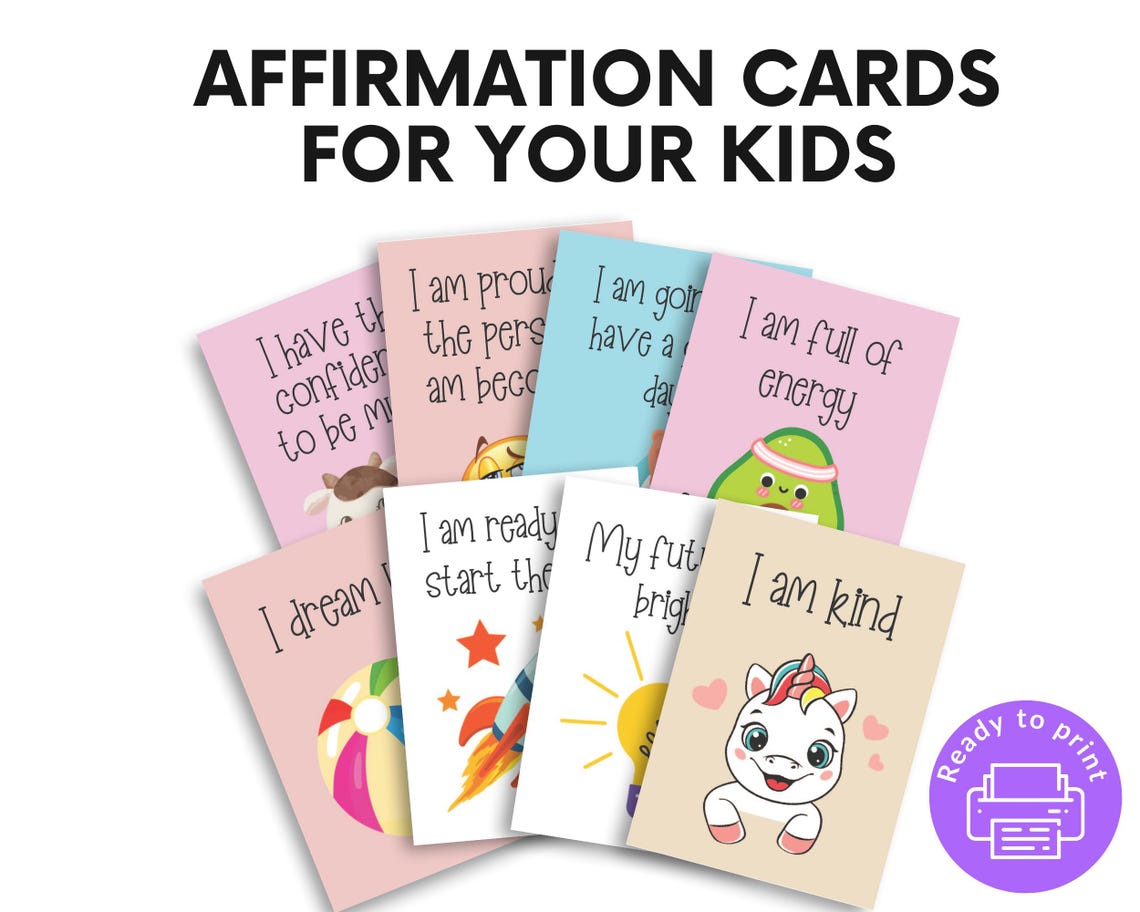 Positive Affirmation Cards for Kids: Confidence & Mindfulness ...