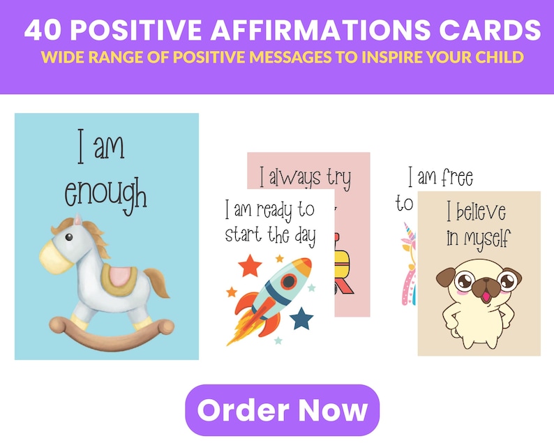 Positive Affirmation Cards for Kids: Confidence & Mindfulness ...