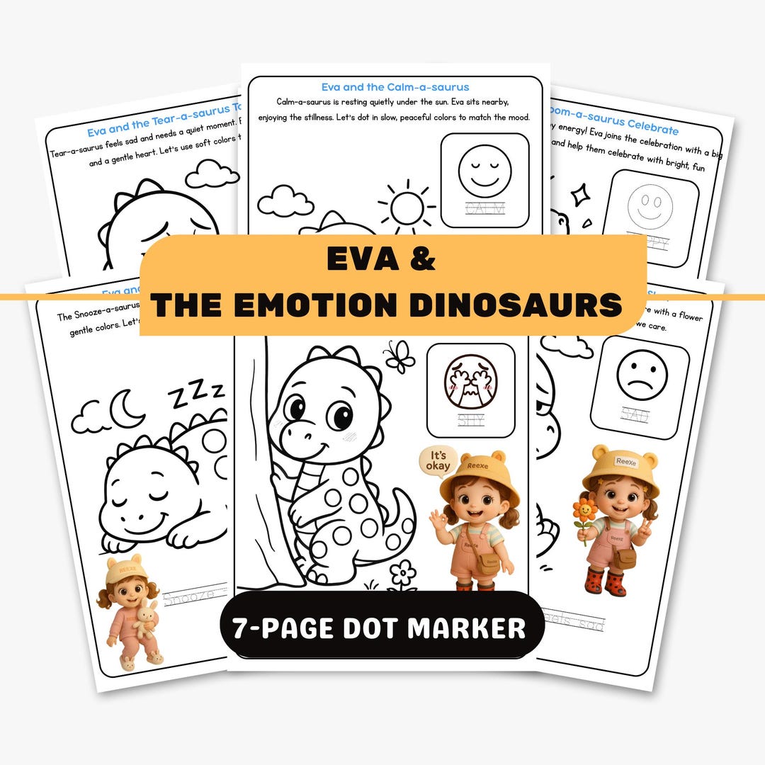 Emotion Dinosaurs Dot Marker Printable: Neurodiverse Kids Activity (PDF ...