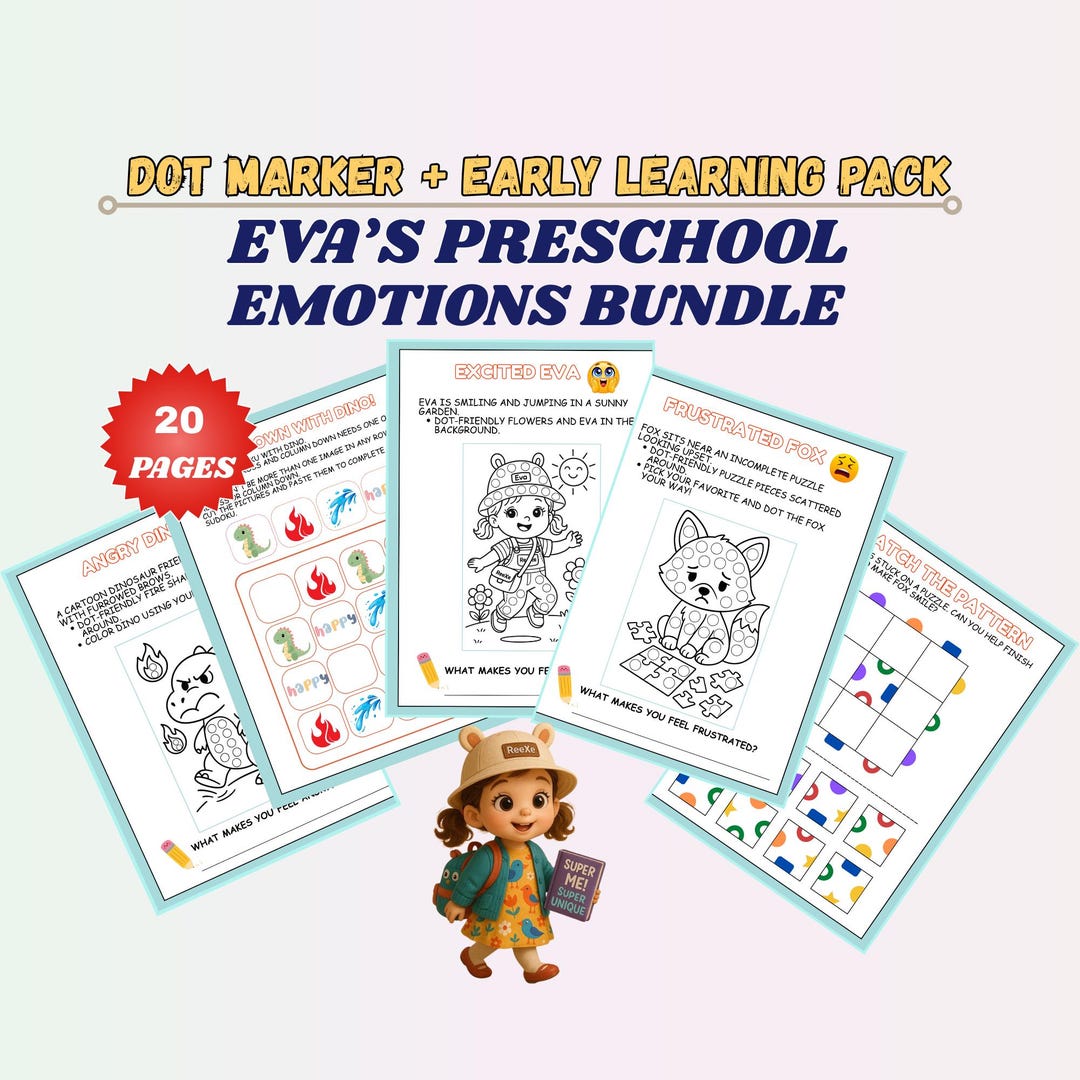 Emotions Dot Marker Activity Pack: Preschool Learning, Calm-down Tools ...