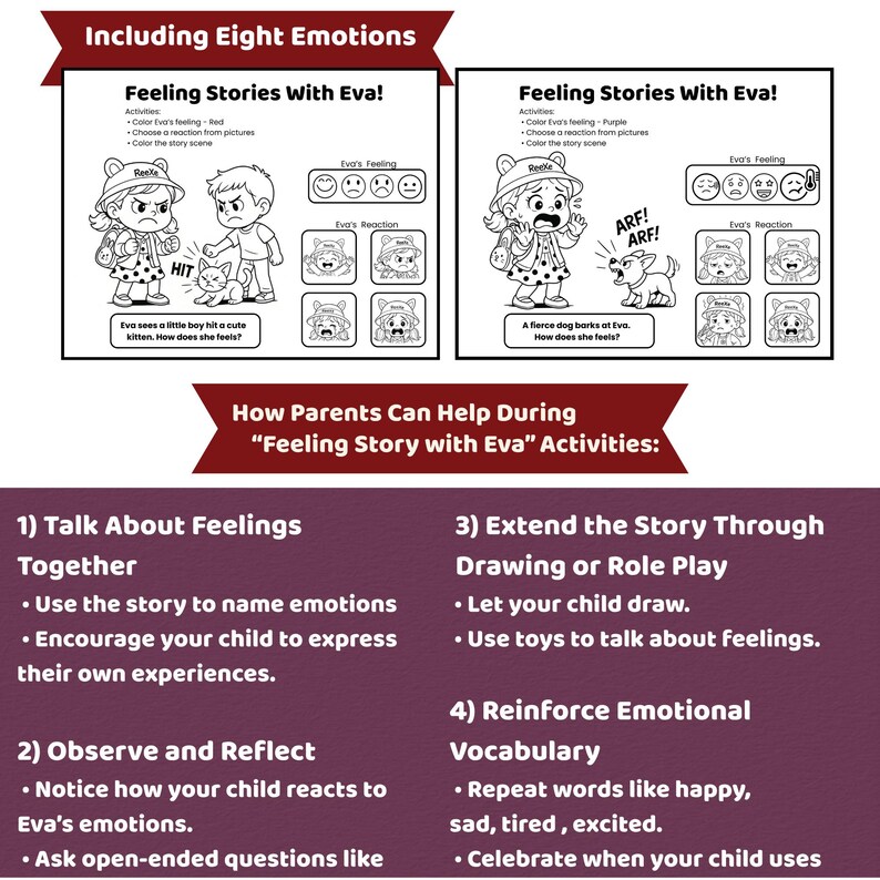 Feelings With Eva - Printable Emotions Workbook for Kids | 50+ Pages ...