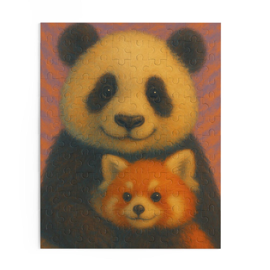 Whimsical Panda and Red Panda Puzzle, Family Game Nights, Unique Gifts ...