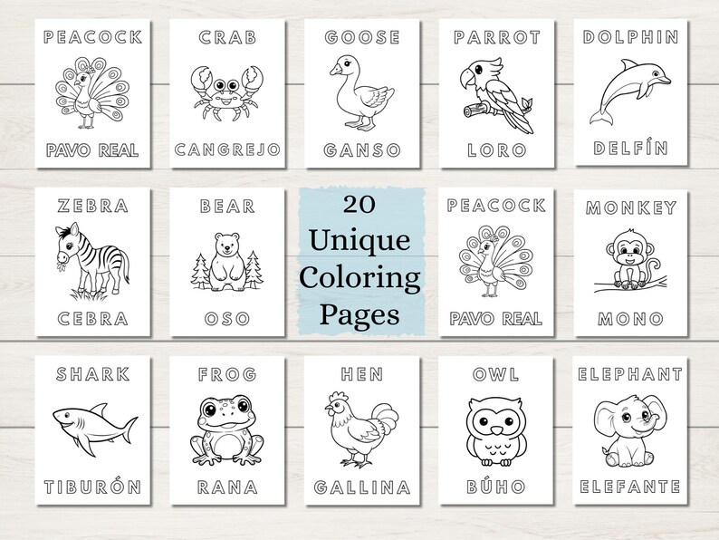 Bilingual Animal Flashcards & Activities – Spanish English Learning ...