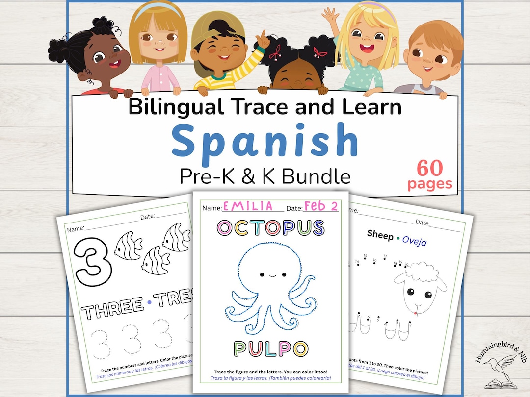 Bilingual Spanish-english Trace and Learn Bundle for Pre-k and ...