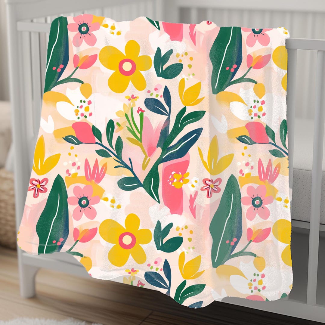 Floral Baby Girl Blanket, Children Kids Throw Blankets, Velveteen ...
