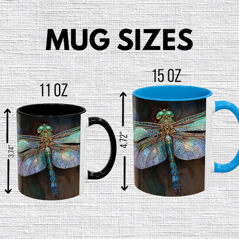 Iridescent Dragonfly Accent Mug, Insect Ceramic Cup, Nature-inspired ...