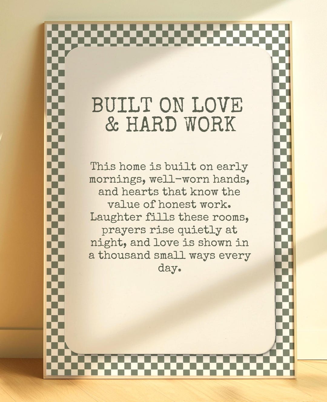 Built on Love Quote Wall Art, Wooden Framed Canvas Print, Rustic ...