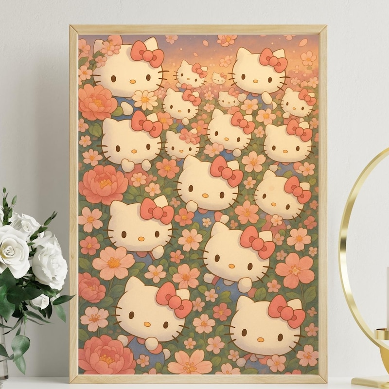 Hello Kittys Poster - Etsy
