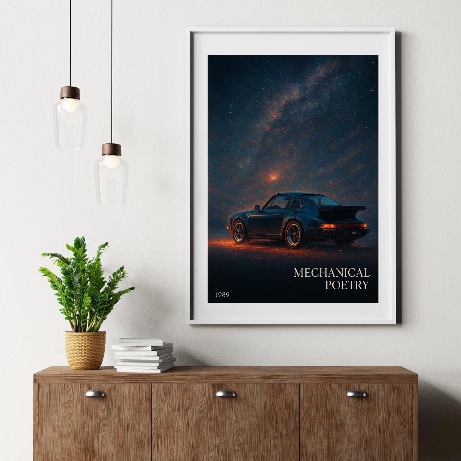 1989 Porsche 911 Poster, Mechanical Poetry Car Art Print, Classic ...