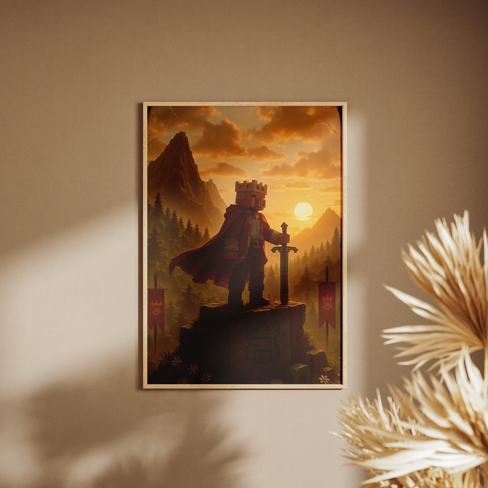 Technoblade Sunset Tribute Poster Dream SMP Wall Art Gamer Memorial Print Minecraft Fan Gift ...