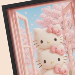 Hello Kitty Stack Poster Original Print Art for Kids Room Decoration ...