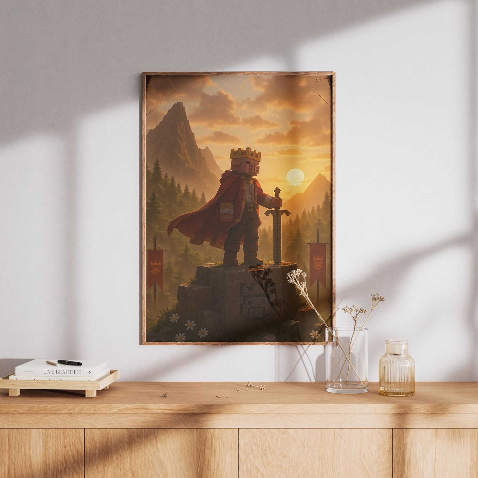 Technoblade Sunset Tribute Poster Dream SMP Wall Art Gamer Memorial Print Minecraft Fan Gift ...