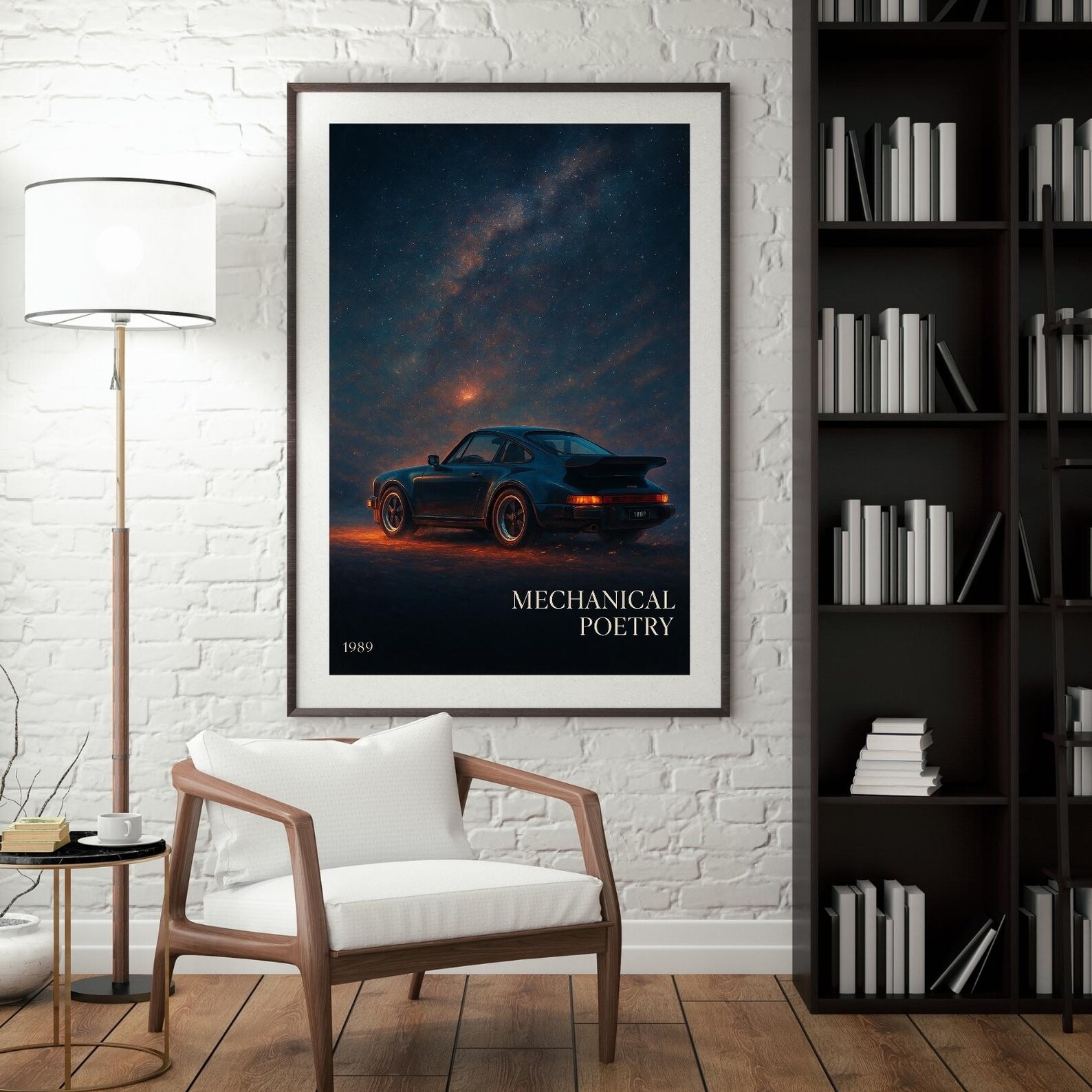 1989 Porsche 911 Poster, Mechanical Poetry Car Art Print, Classic ...
