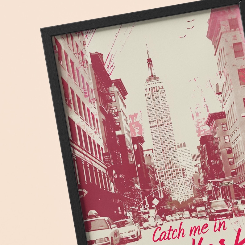 Catch Me in New York Vintage Poster | Retro NYC Empire State Art Print ...