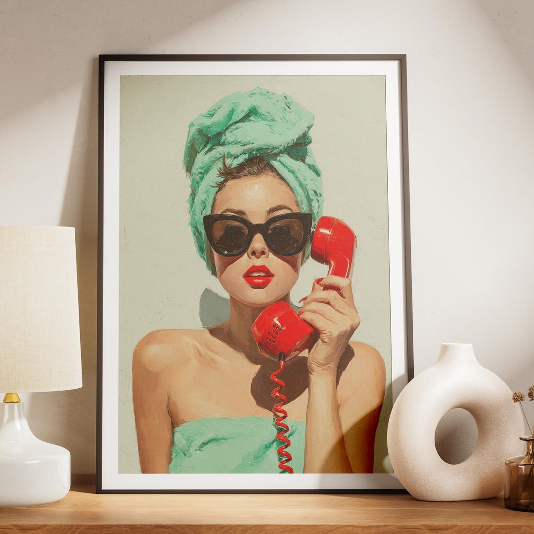 Retro Glamour Girl Art Print | Vintage Pop Art Poster | Mid Century ...