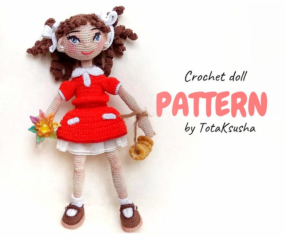 Doll Jenifer CROCHET PATTERN, Embroidered Eyes, Soft Doll With Clothes ...