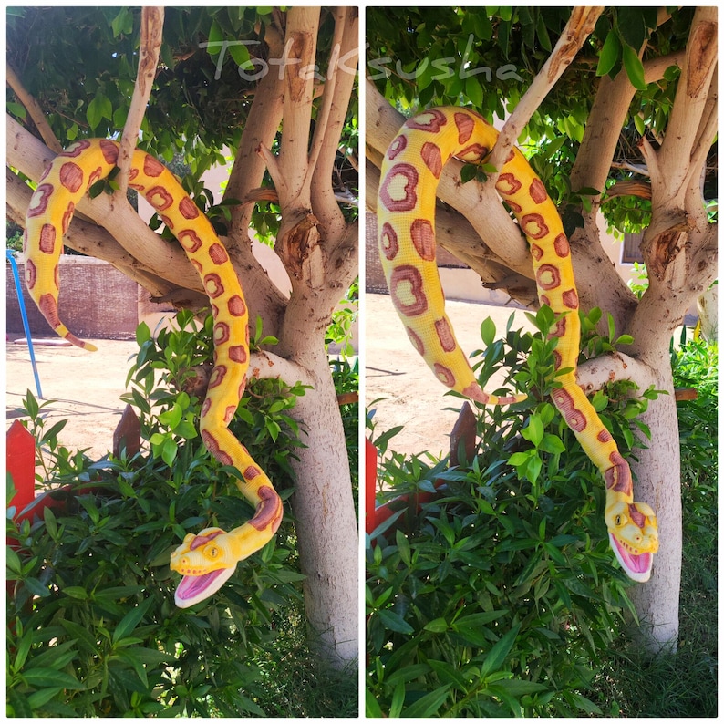 Crochet Pattern Royal Python, Life Size Amigurumi Snake, Big Toy ...