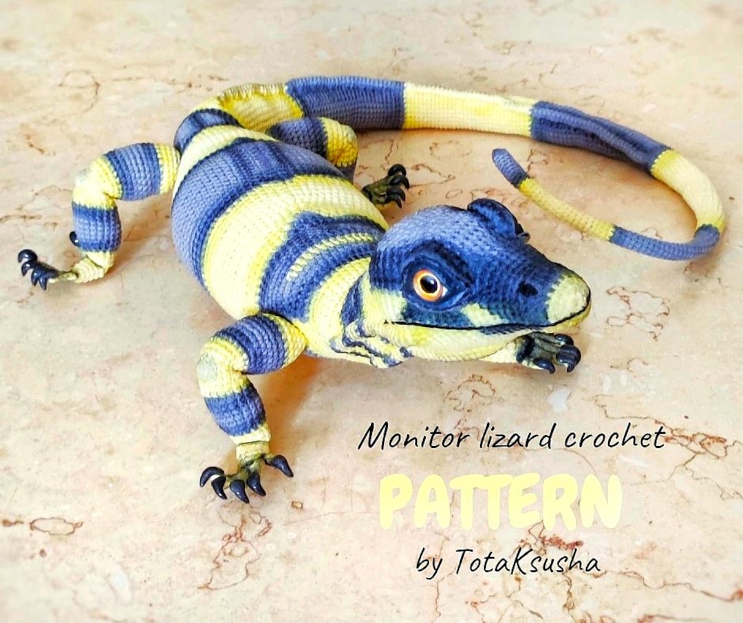 CROCHET PATTERN Monitor Lizard, Life Size Dragon, Realistic Amigurumi ...