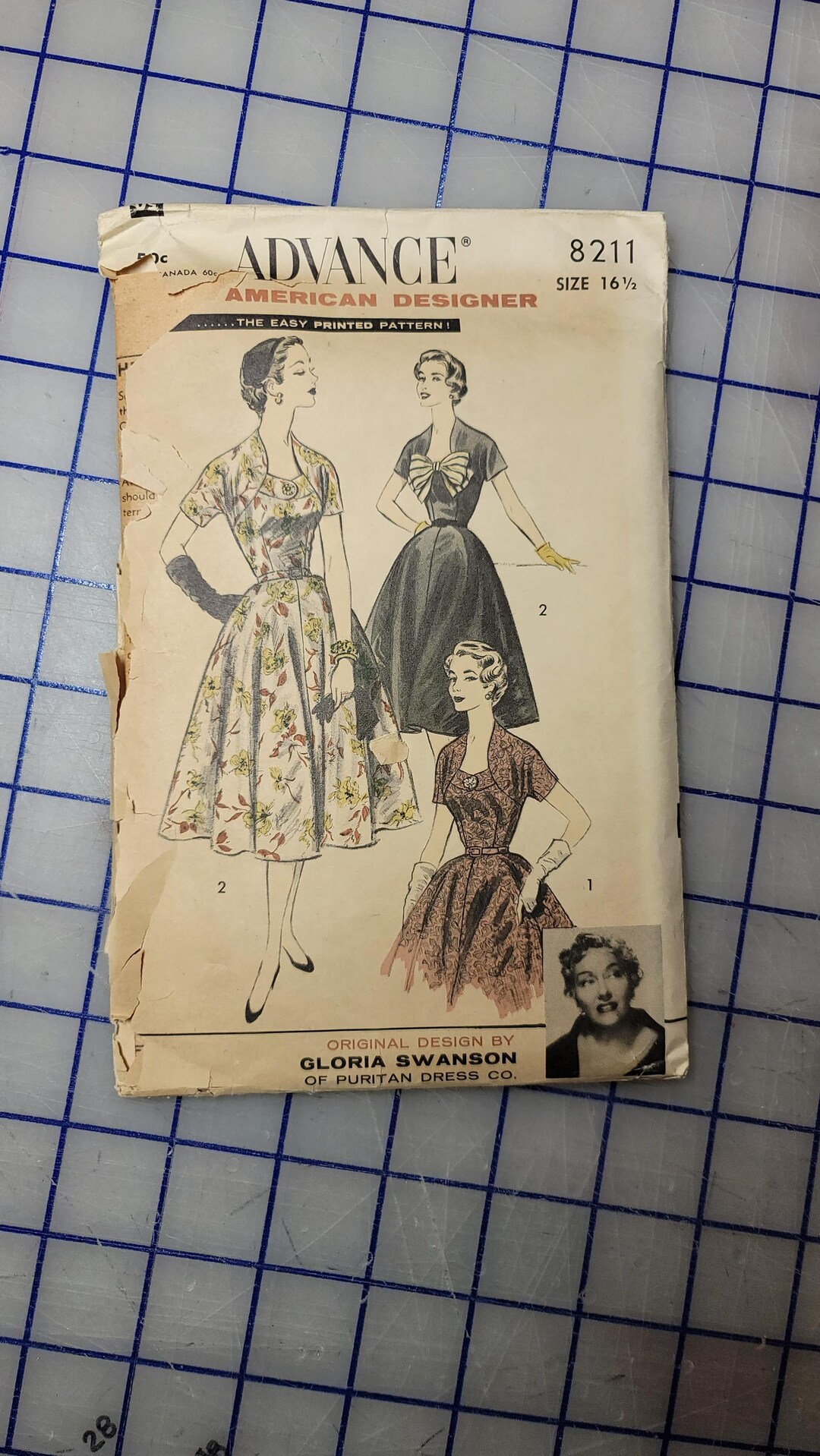 1950s Advance Sewing Pattern #8211 -size 37" Bust (antique Original ...