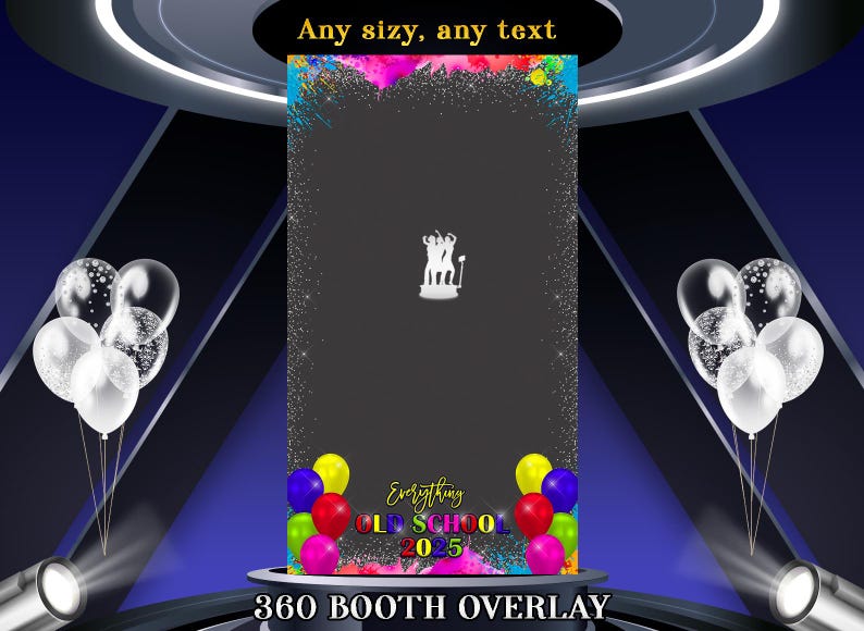 360 Old School 2025 Overlay Class of 2025 Video Booth Colorfull Ballons ...