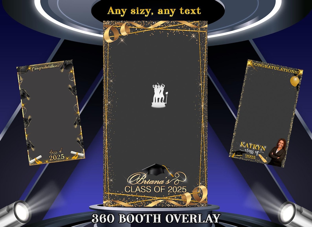 360 Graduation Gold Frame Filter 360 Class of 2026 Photo Booth Graduate ...