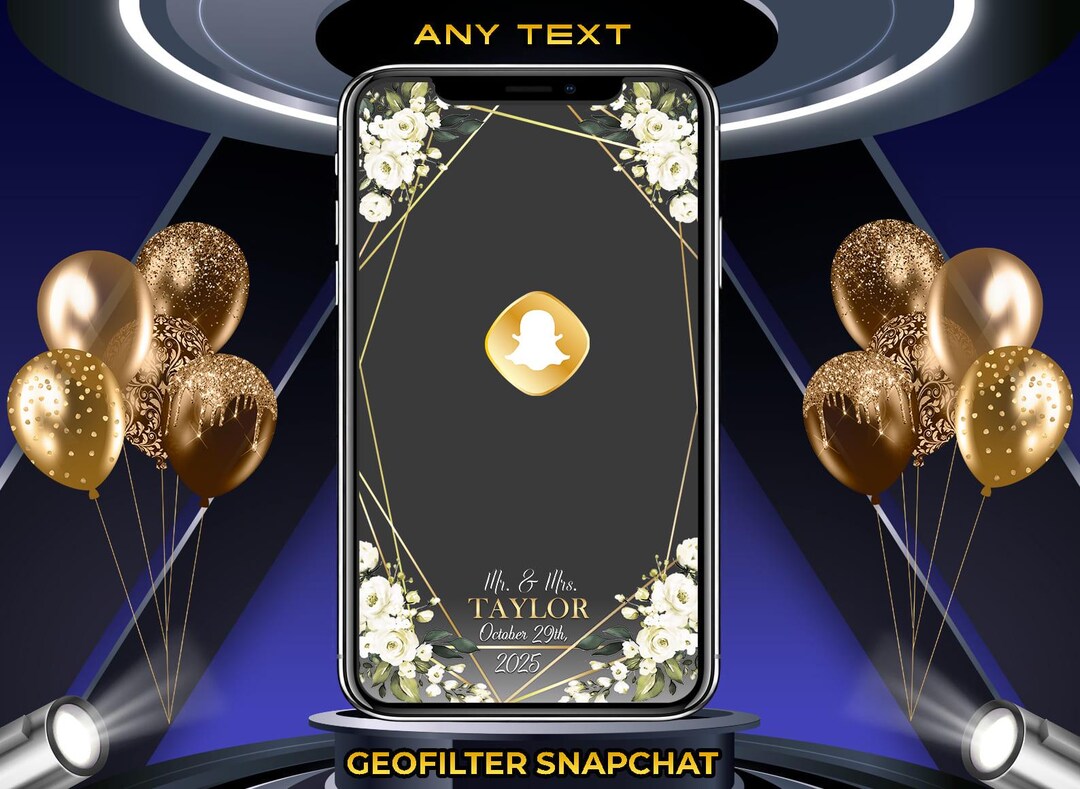 Snapchat Geofilter Wedding Custom Wedding Filter White Flowers Snap ...