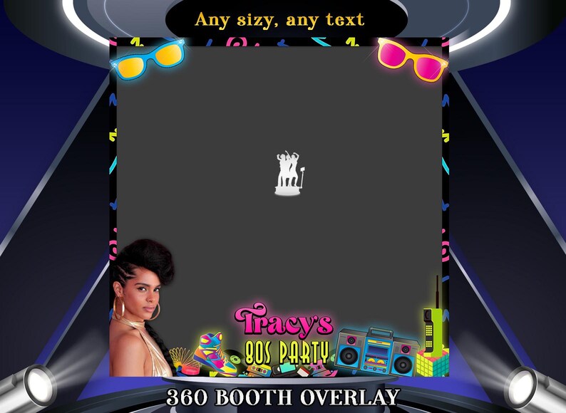 80s Party Photobooth Overlay 360 Degree Retro Photo Template 90s Bday ...