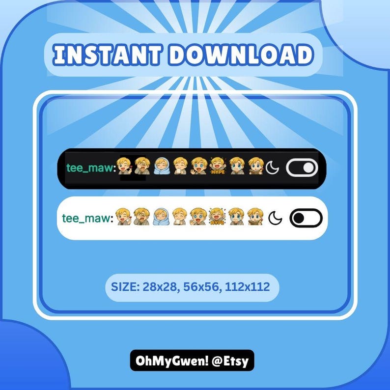 Chibi Blond Boy Emote MEGA BUNDLE | Twitch & Discord Emotes | Cute ...