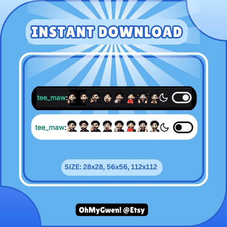 Chibi Male Emote Pack | Twitch & Discord Streamer Emojis (instant ...