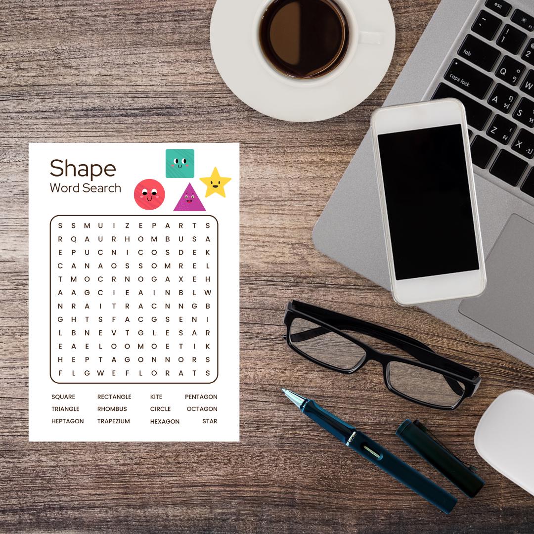 2D Shapes Word Search: Fun Geometry Worksheet (PDF Download, A4 Size ...