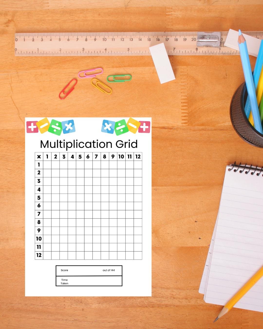 Multiplication Grid Worksheet Printable – Maths Times Table Practice ...