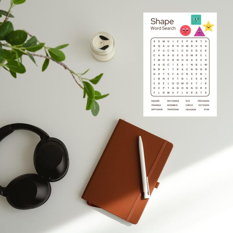 2D & 3D Shapes Wordsearch: Fun Geometry Puzzles (PDF Download, A4 Size ...