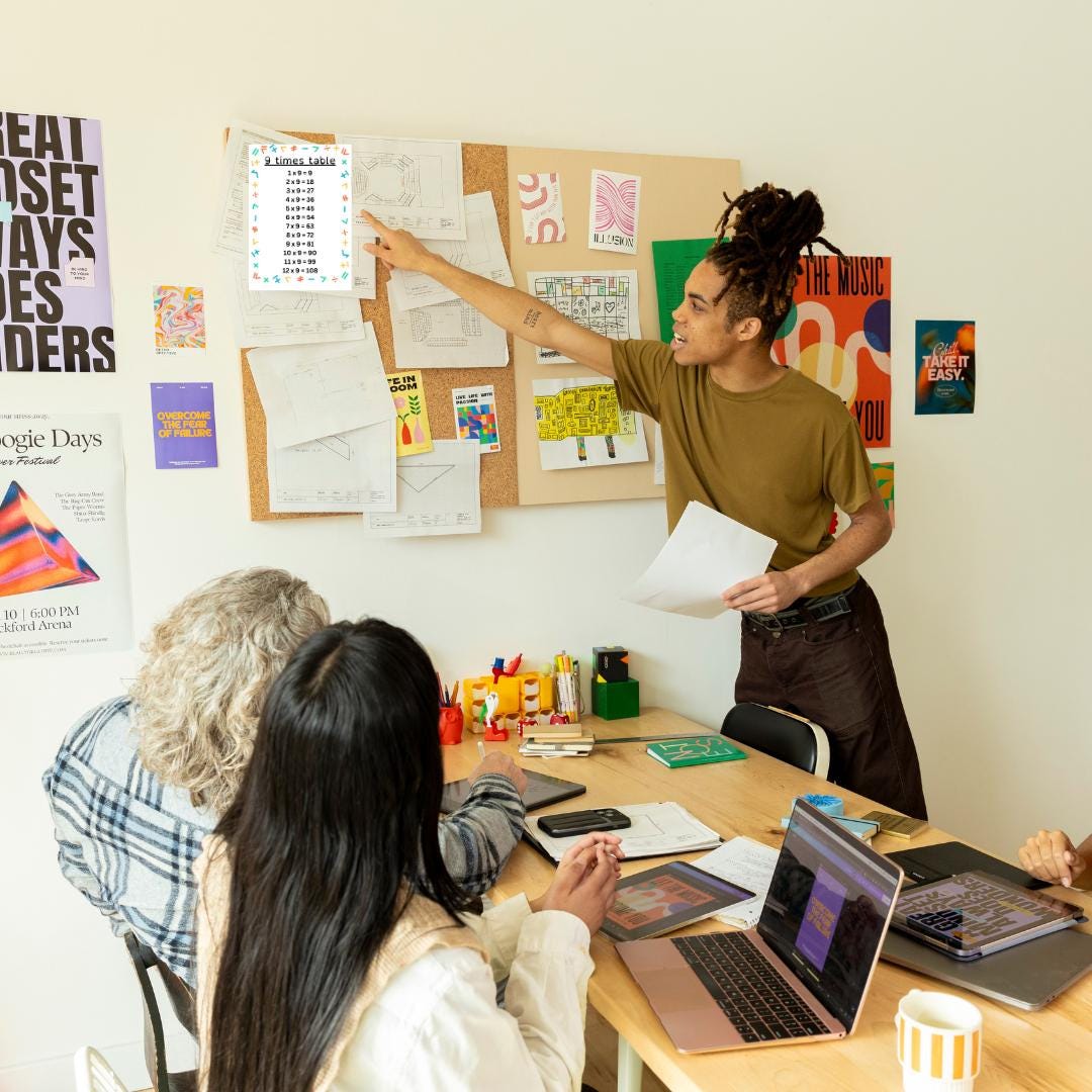 Printable Nine Times Table Poster, Times Table Poster, Multiplication ...