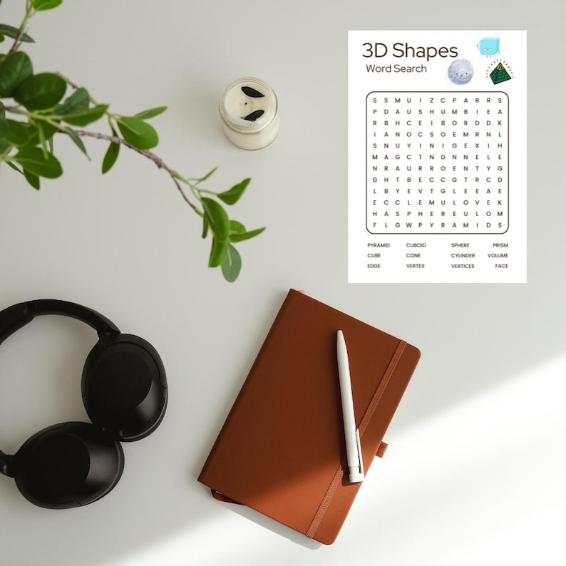 3D Shapes Wordsearch, Maths Word Search Printable, Shapes Activity, Fun ...