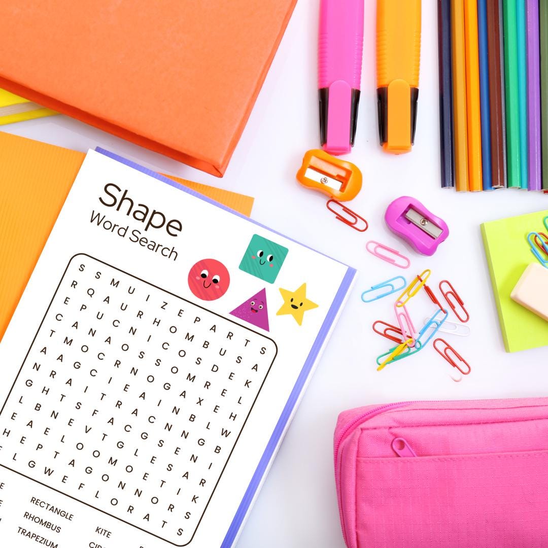 2D Shapes Word Search: Fun Geometry Worksheet (PDF Download, A4 Size ...