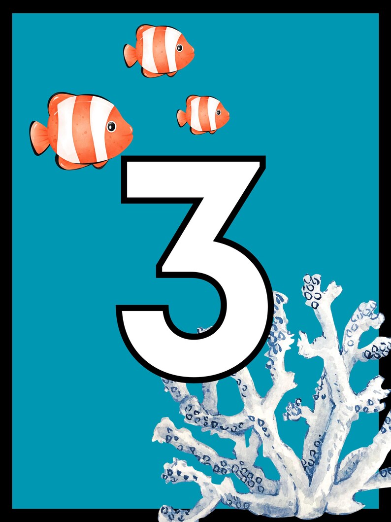 Number Line Posters - Under the Sea - Etsy