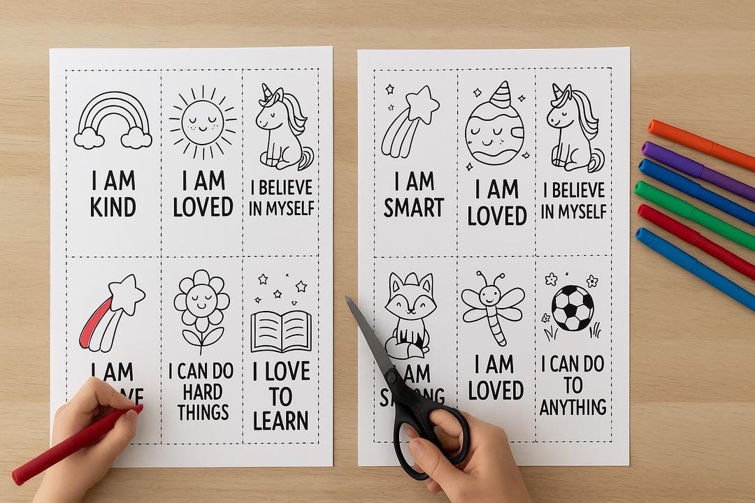Printable Affirmation Bookmarks for Kids | Coloring Pages | Positive ...