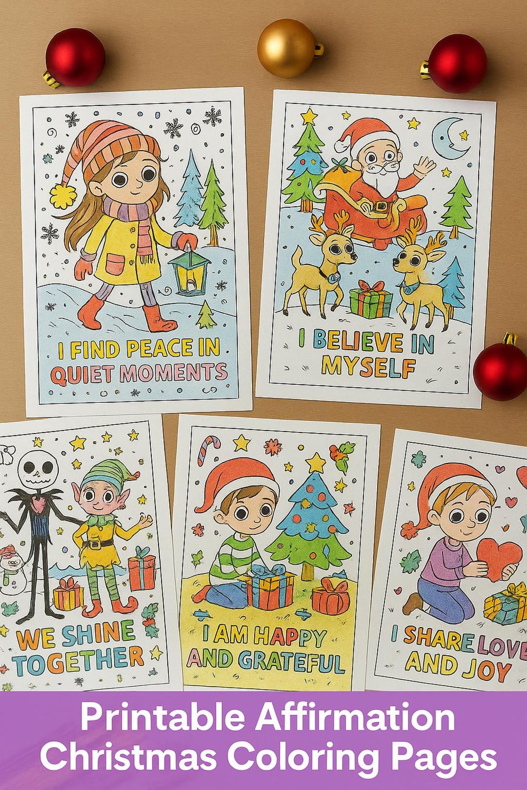 Affirmation Coloring Pages Christmas | Gothic Style Holiday Activity ...