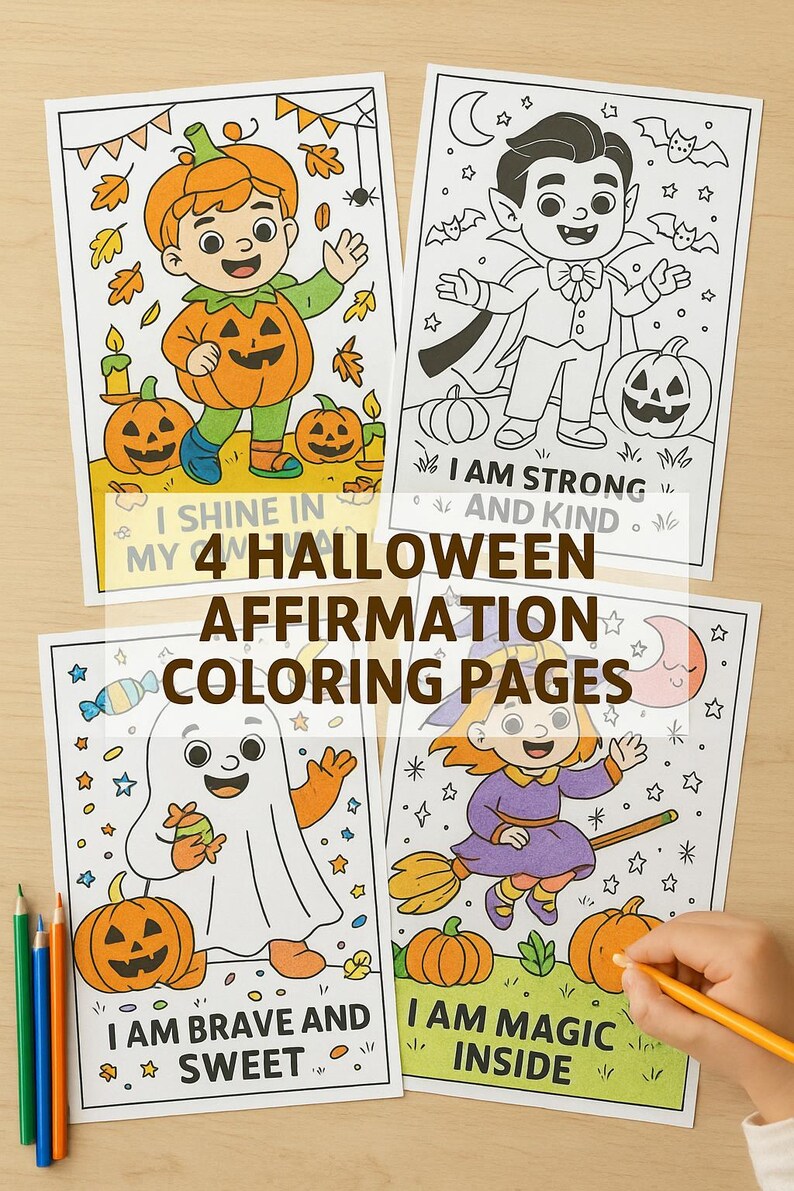 Affirmation Coloring Pages for Kids Halloween – Spooky Self-esteem ...