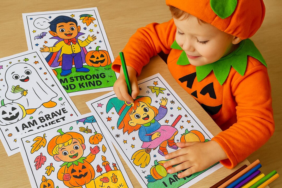 Affirmation Coloring Pages for Kids Halloween – Spooky Self-esteem ...