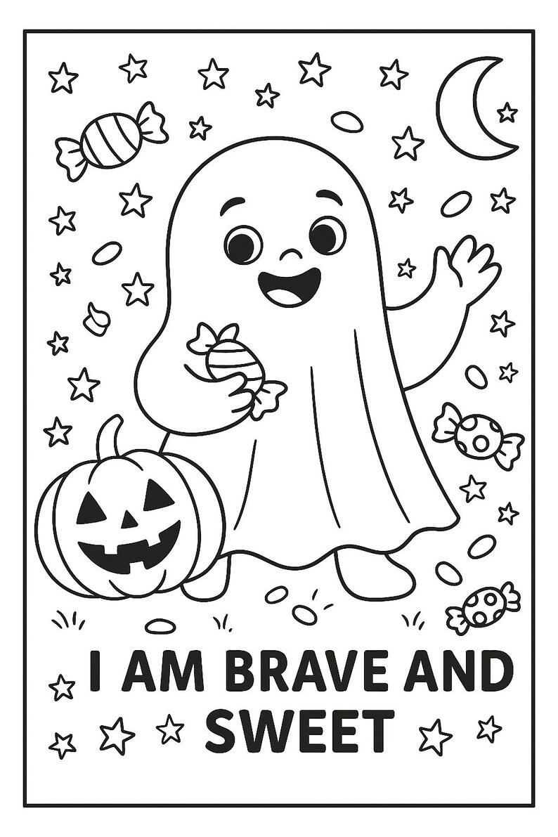 Affirmation Coloring Pages for Kids Halloween – Spooky Self-esteem ...
