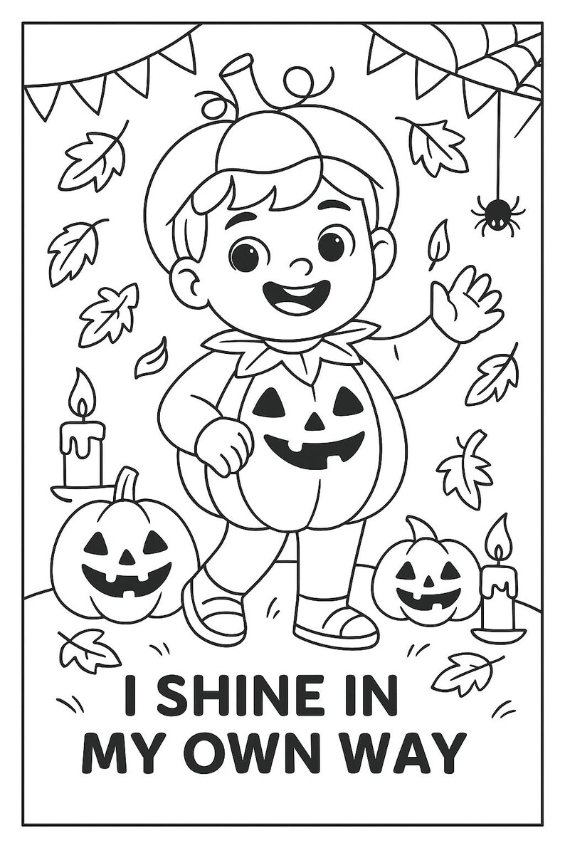 Affirmation Coloring Pages for Kids Halloween – Spooky Self-esteem ...